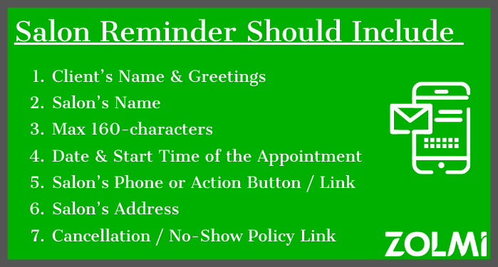 15 Free Salon Reminder Templates to Forget About No Shows | zolmi.com
